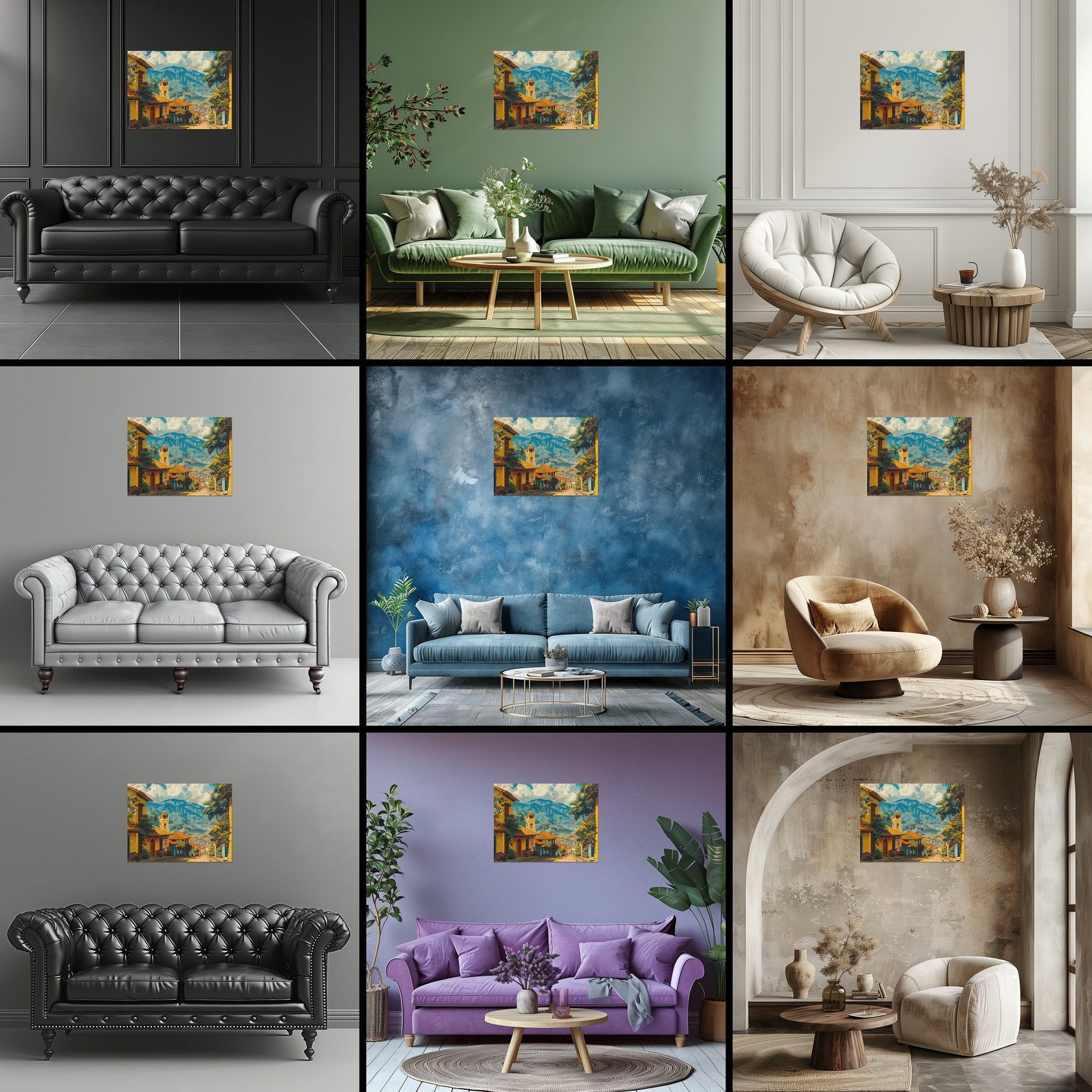 Colombia Canvas Wall Art Vibrant Scenery, Detailed Oil Paint, High ...
