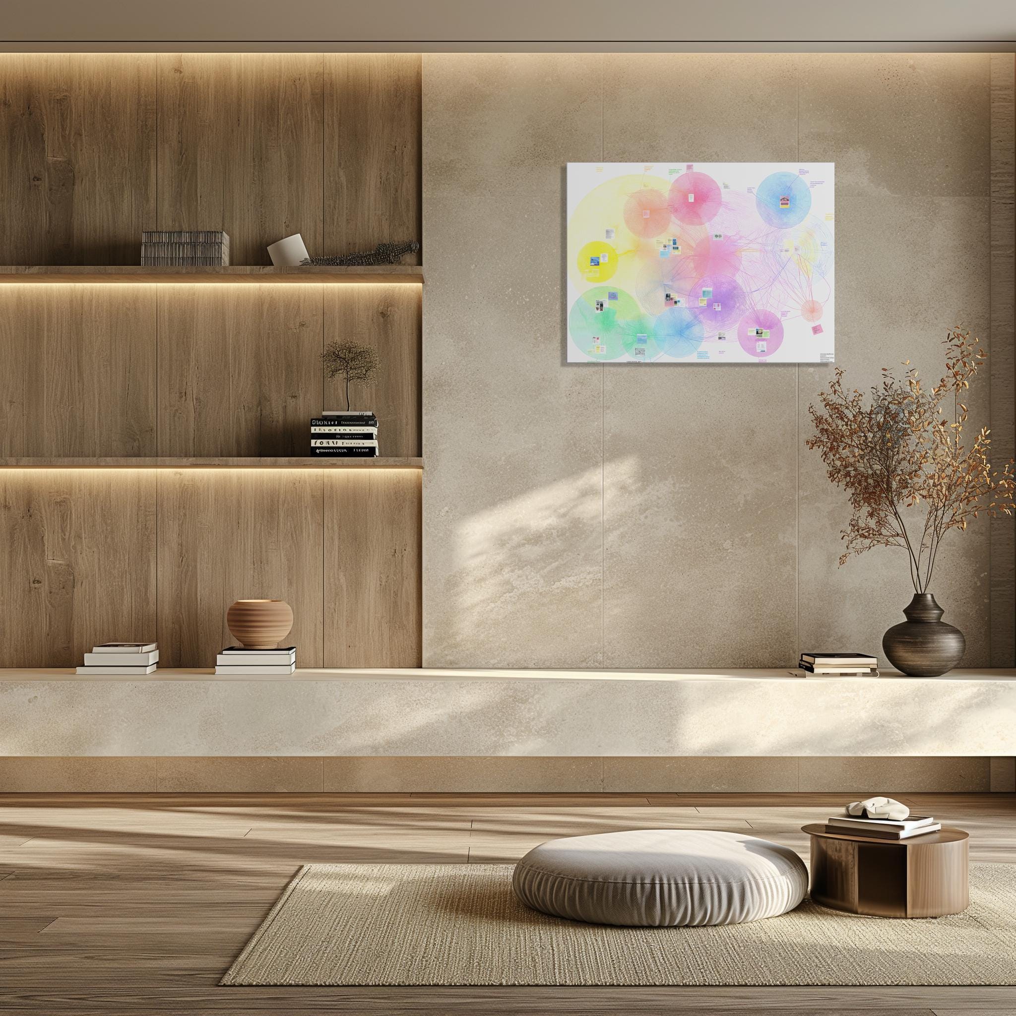 Abstract Data Visualization Canvas Wall Art – Network Diagram Knowledge ...