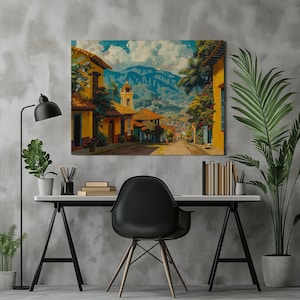 Colombia Canvas Wall Art Vibrant Scenery, Detailed Oil Paint, High ...