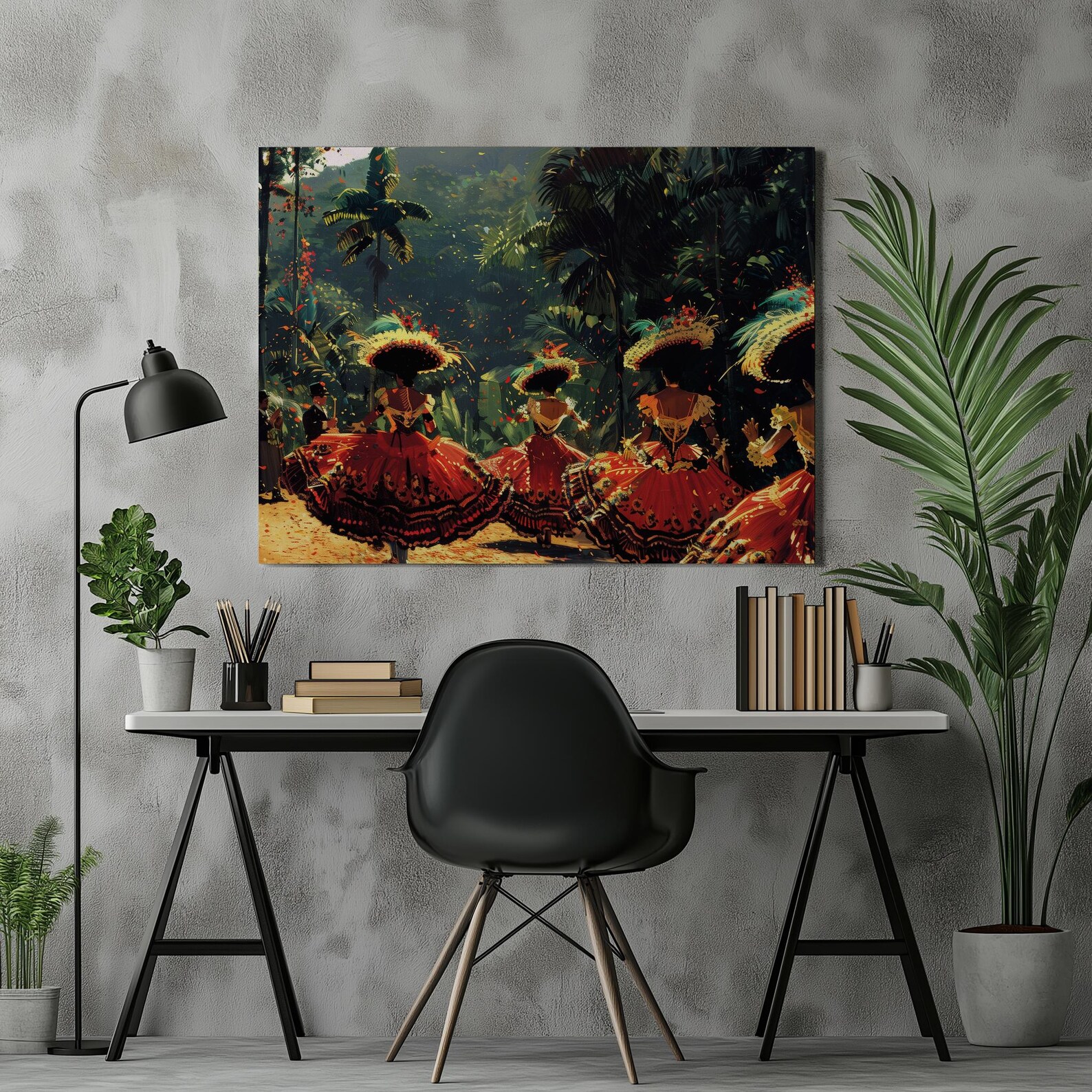 Brazil Canvas Wall Art, Vibrant Oil Painting, Samba Dance Poster ...