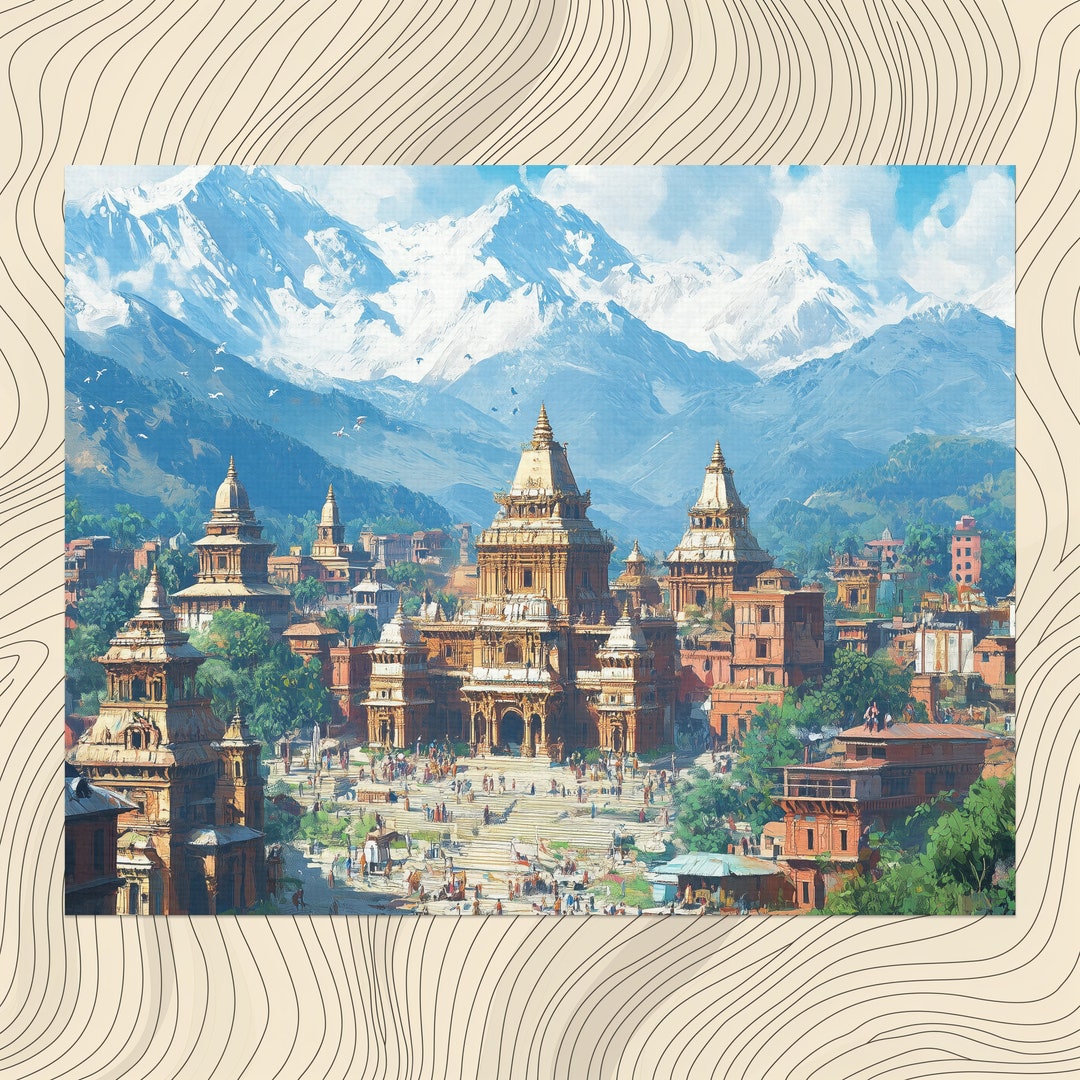 Stunning Bhutan Canvas Wall Art, Himalayan Mountain Print Landscape ...