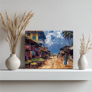 Ghana Canvas Wall Art, High Detail Oil Painting Decor, Kente Cloth ...