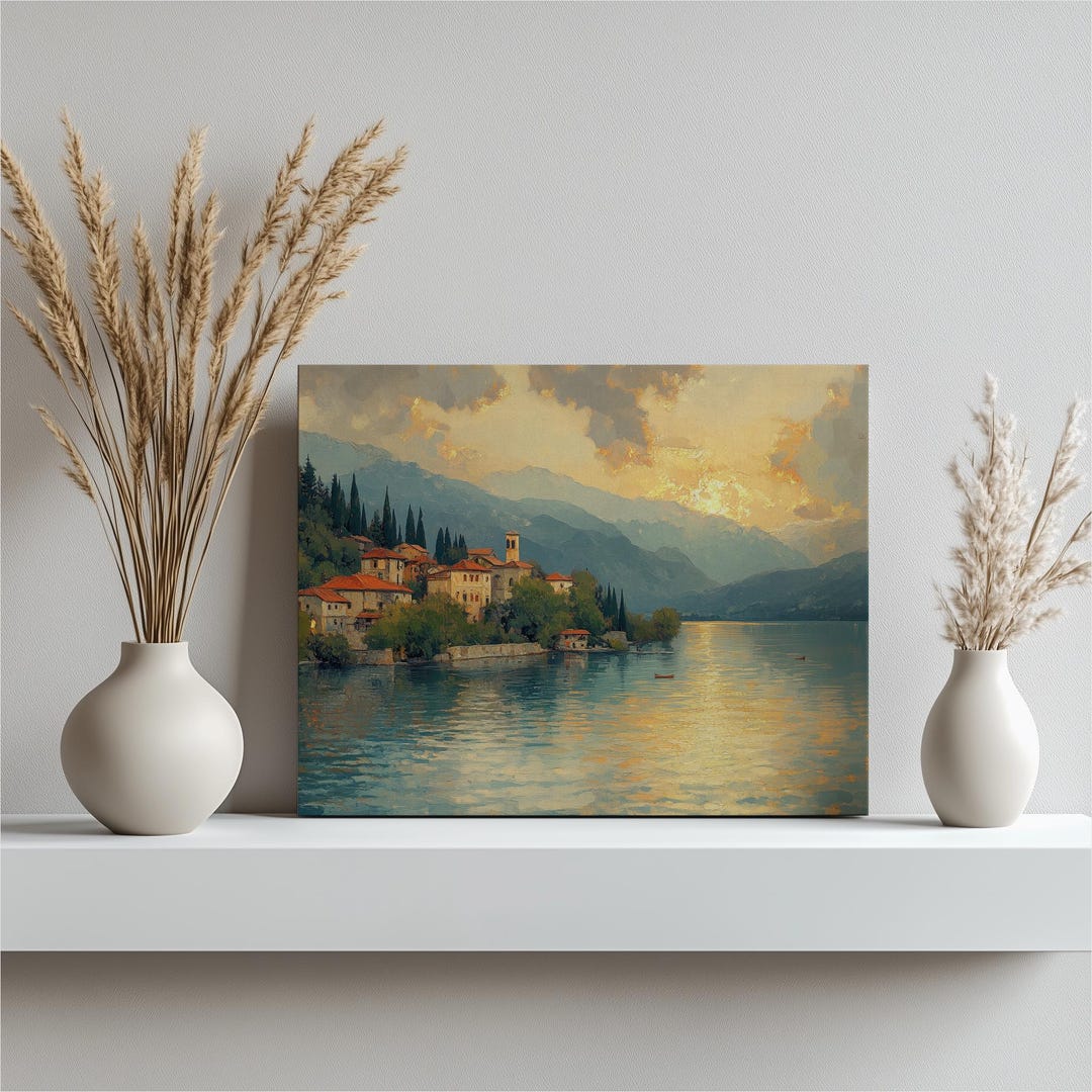 North Macedonia Canvas Wall Art, Traditional Fresco Painting Decor ...