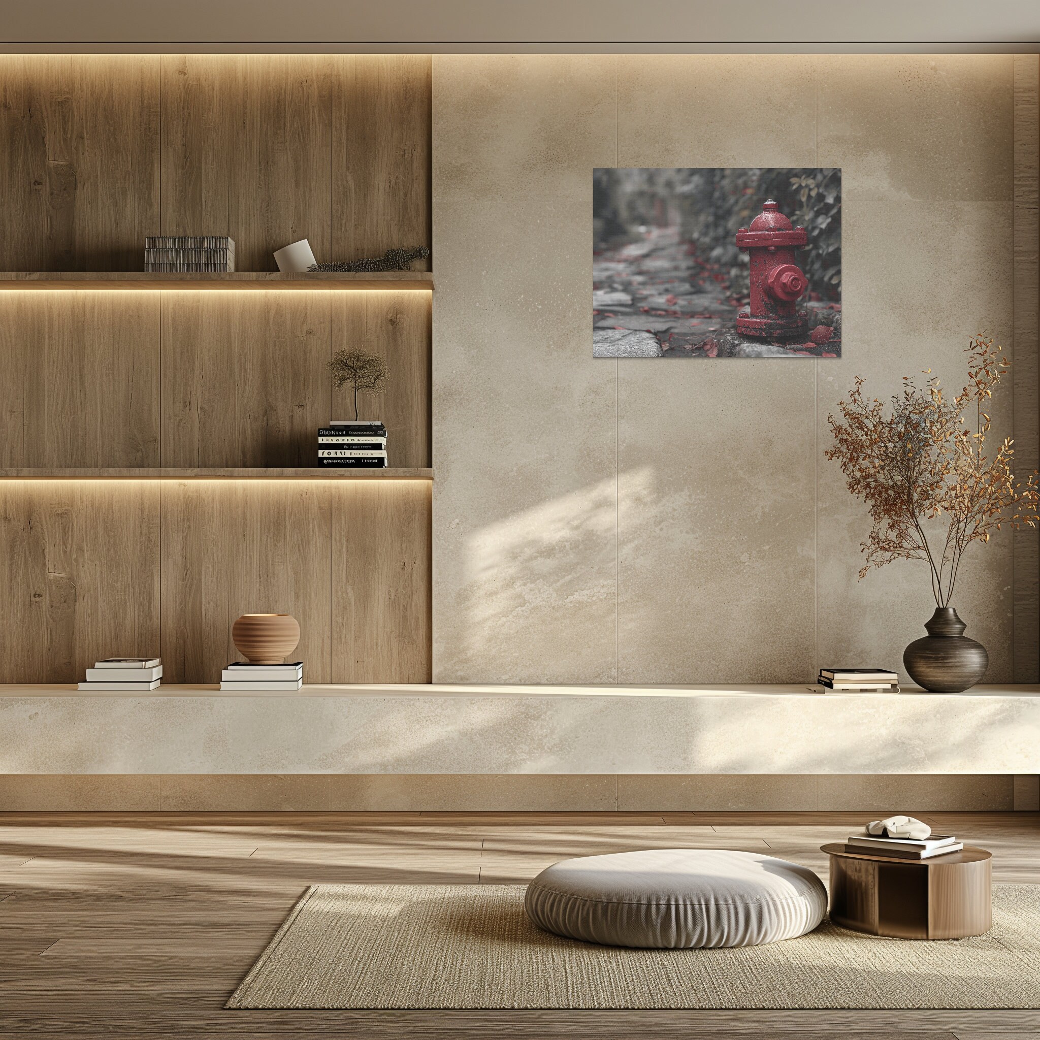 Fire Hydrant Canvas Wall Art, Premium Quality Black and White ...