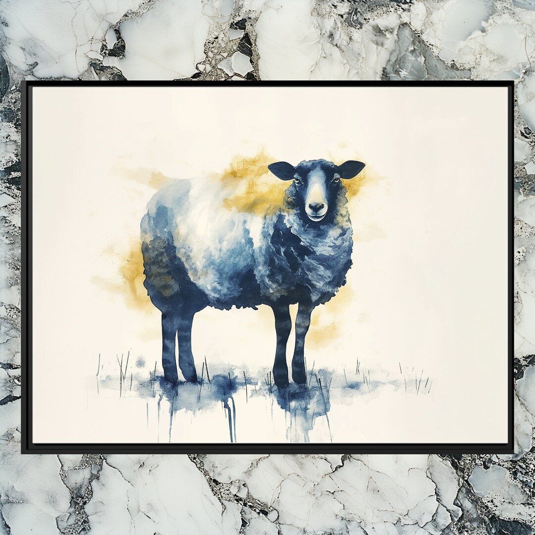 Cute Sheep Canvas Wall Art, Rustic Farmhouse Decor, Animal Nursery ...