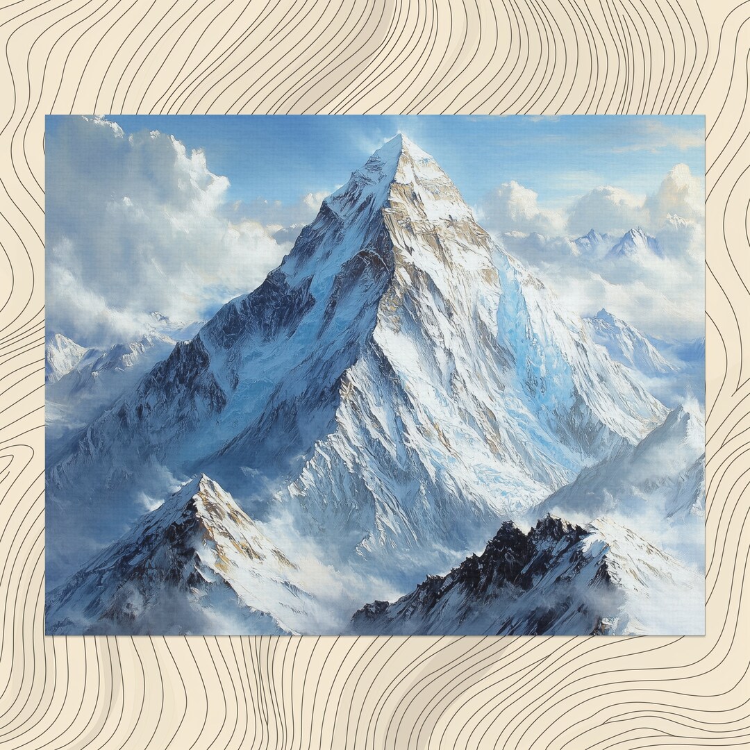 Mount Everest Canvas Wall Art, Stunning Nepal Landscape Decor, Majestic ...