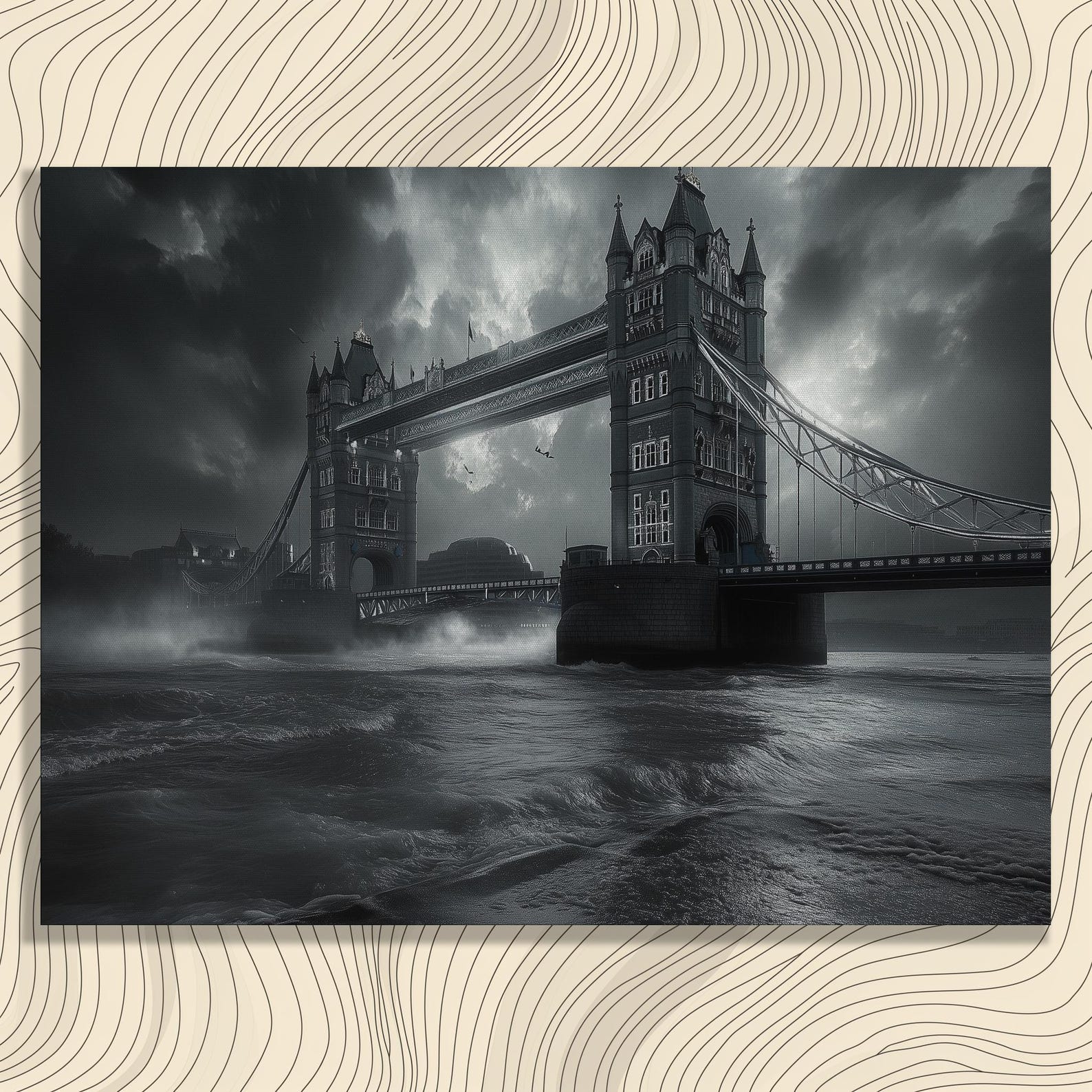 Stunning Tower Bridge Canvas Wall Art, Beautiful Vintage Design for ...