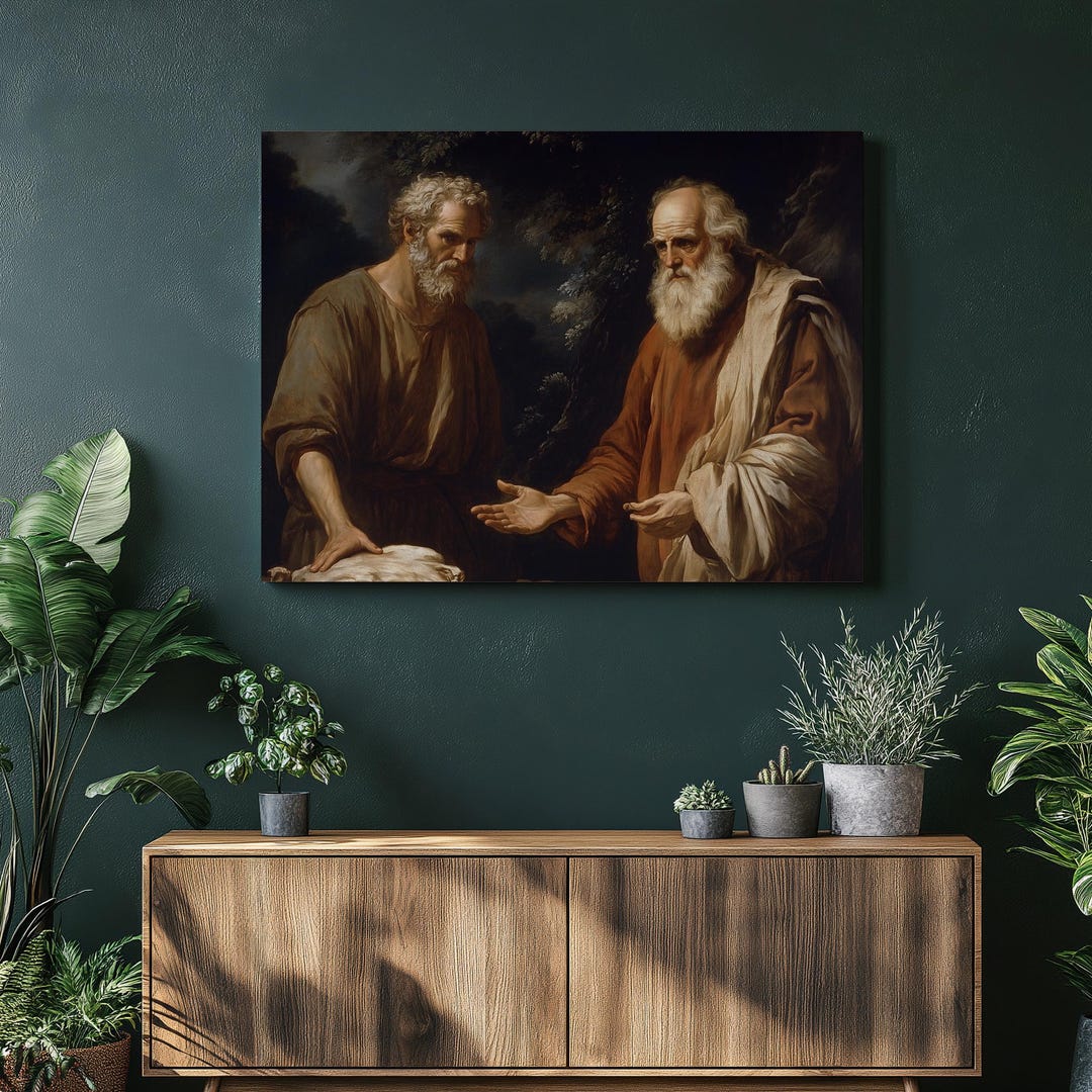 Abraham Sacrificing Isaac Canvas Wall Art Print - Intricate Biblical ...