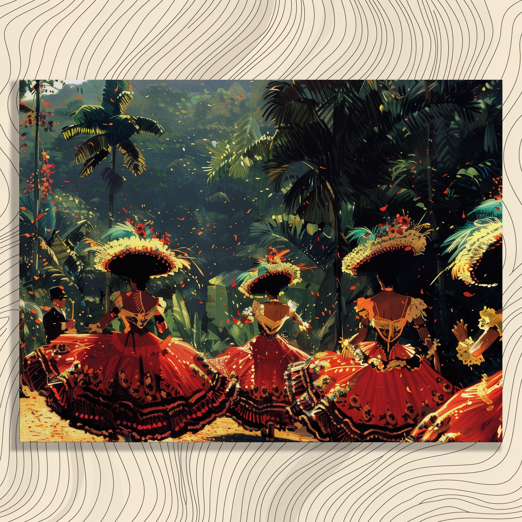 Brazil Canvas Wall Art, Vibrant Oil Painting, Samba Dance Poster ...