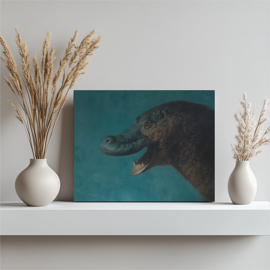 Aggressive Platypus Canvas Wall Art - Dramatic Wildlife Animal Portrait ...