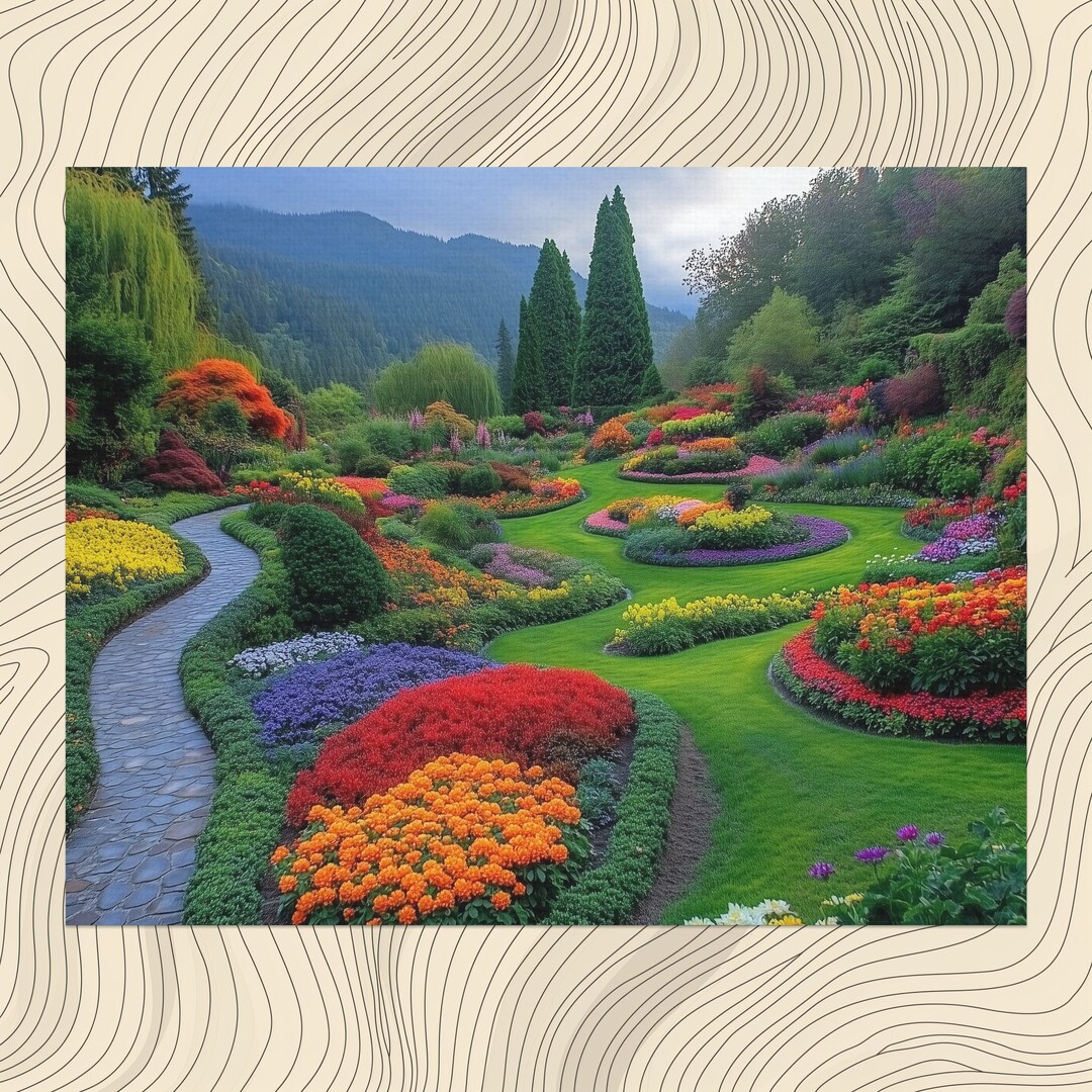 Butchart Gardens Canvas Wall Art, Beautiful Canadian Garden Print ...