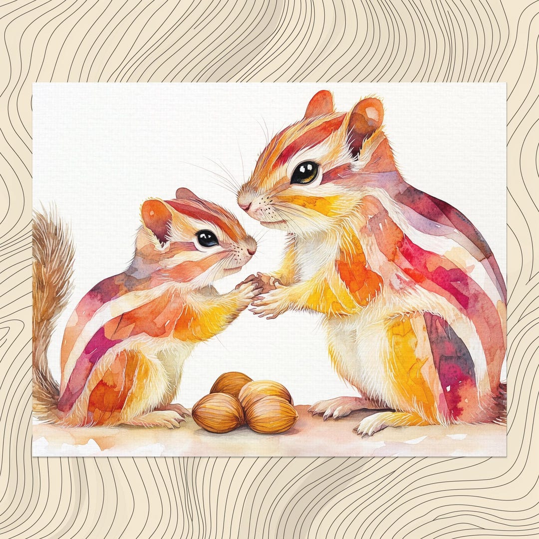 Chipmunks Canvas Wall Art Nature Born Collection Artwork on Quality ...