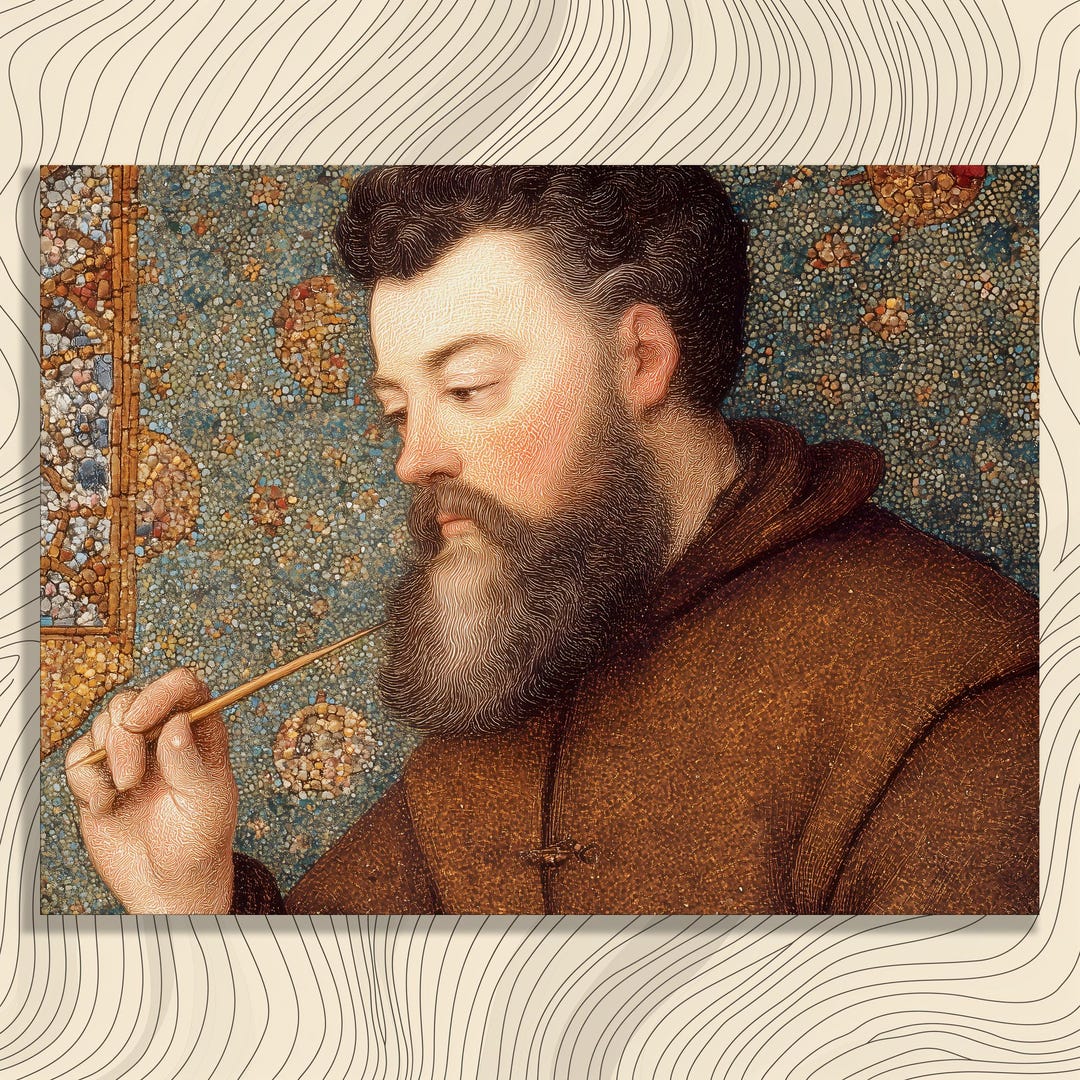 Byzantine Monk Portrait Canvas Wall Art – Byzantine Mosaic Medieval ...