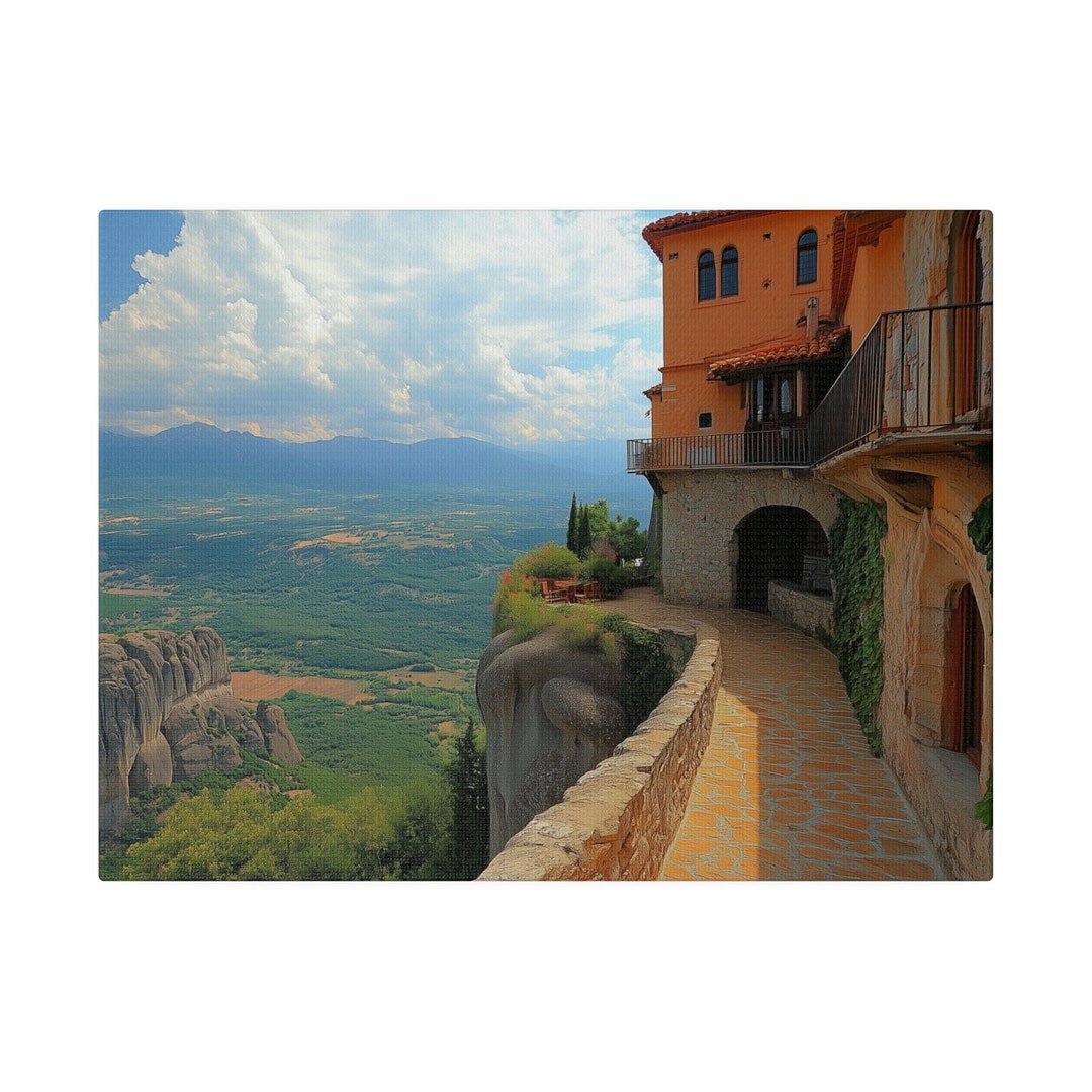 Meteora Monasteries Canvas Wall Art, Greece Landscape Print Beautiful ...