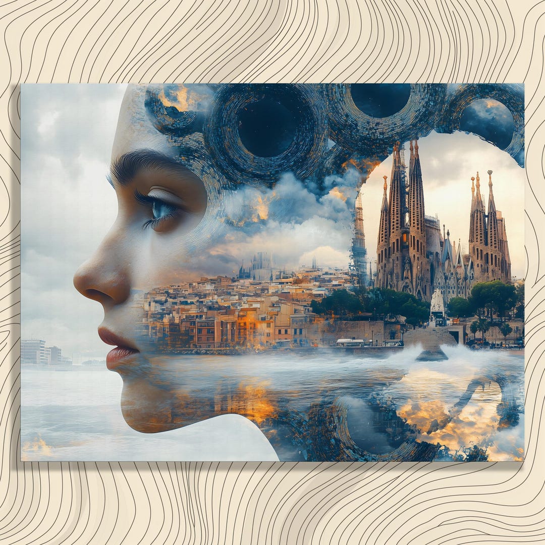Surreal Urban Dreamscape Canvas Wall Art – Modern Architecture ...