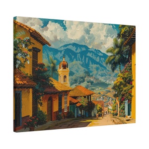 Colombia Canvas Wall Art Vibrant Scenery, Detailed Oil Paint, High ...