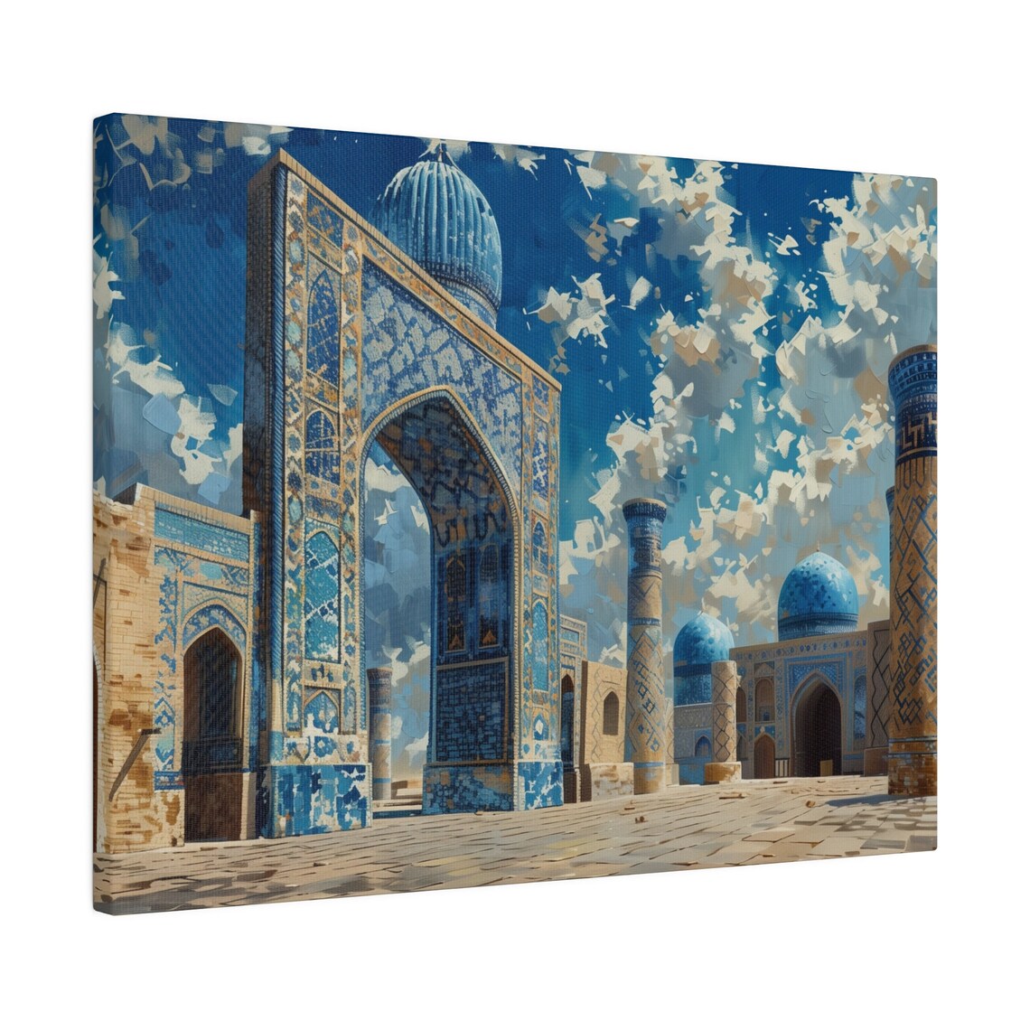 Uzbekistan Canvas Wall Art, Hand Painted Traditional Uzbek Ceramics ...