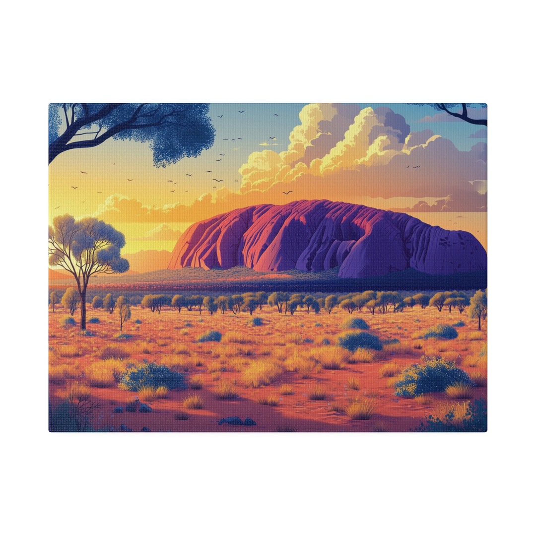 Australian Outback Canvas Wall Art, Red Rock Formations Eucalyptus ...