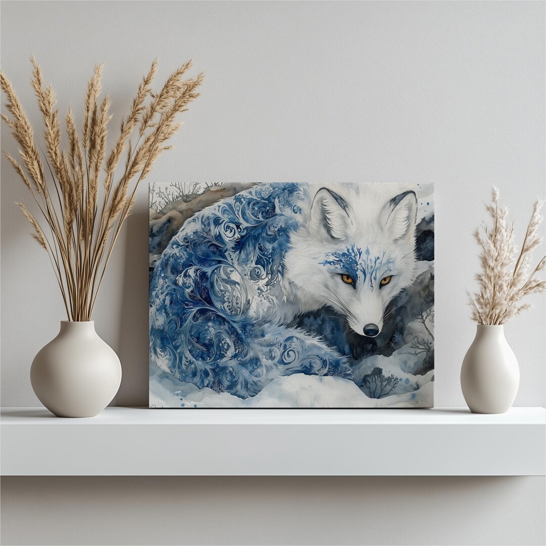 Arctic Fox Canvas Wall Art, Harper Woods Fine Art Print Snowy Animal ...