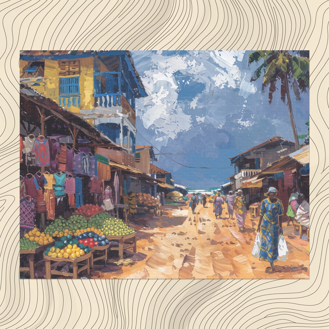 Ghana Canvas Wall Art, High Detail Oil Painting Decor, Kente Cloth ...