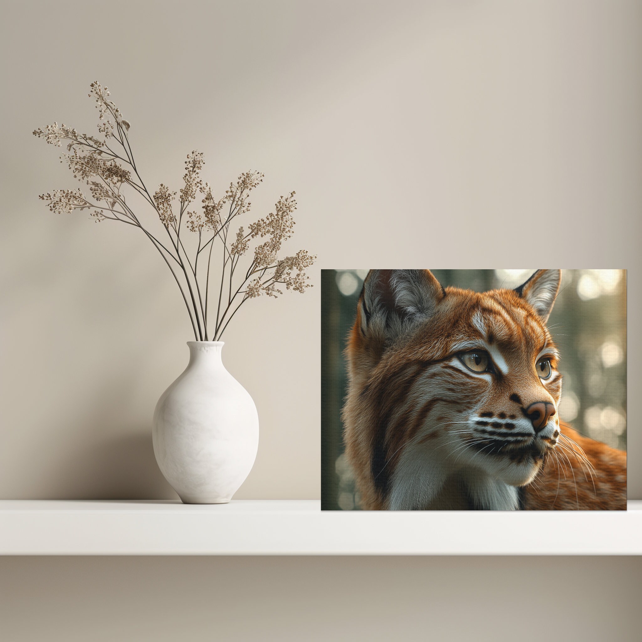 Lynx Canvas Wall Art, Stunning Nature Art Piece, Realistic Lynx Face ...