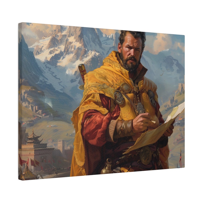 Marco Polo Canvas Wall Art, Medieval Explorer Artwork Home Decor Travel ...