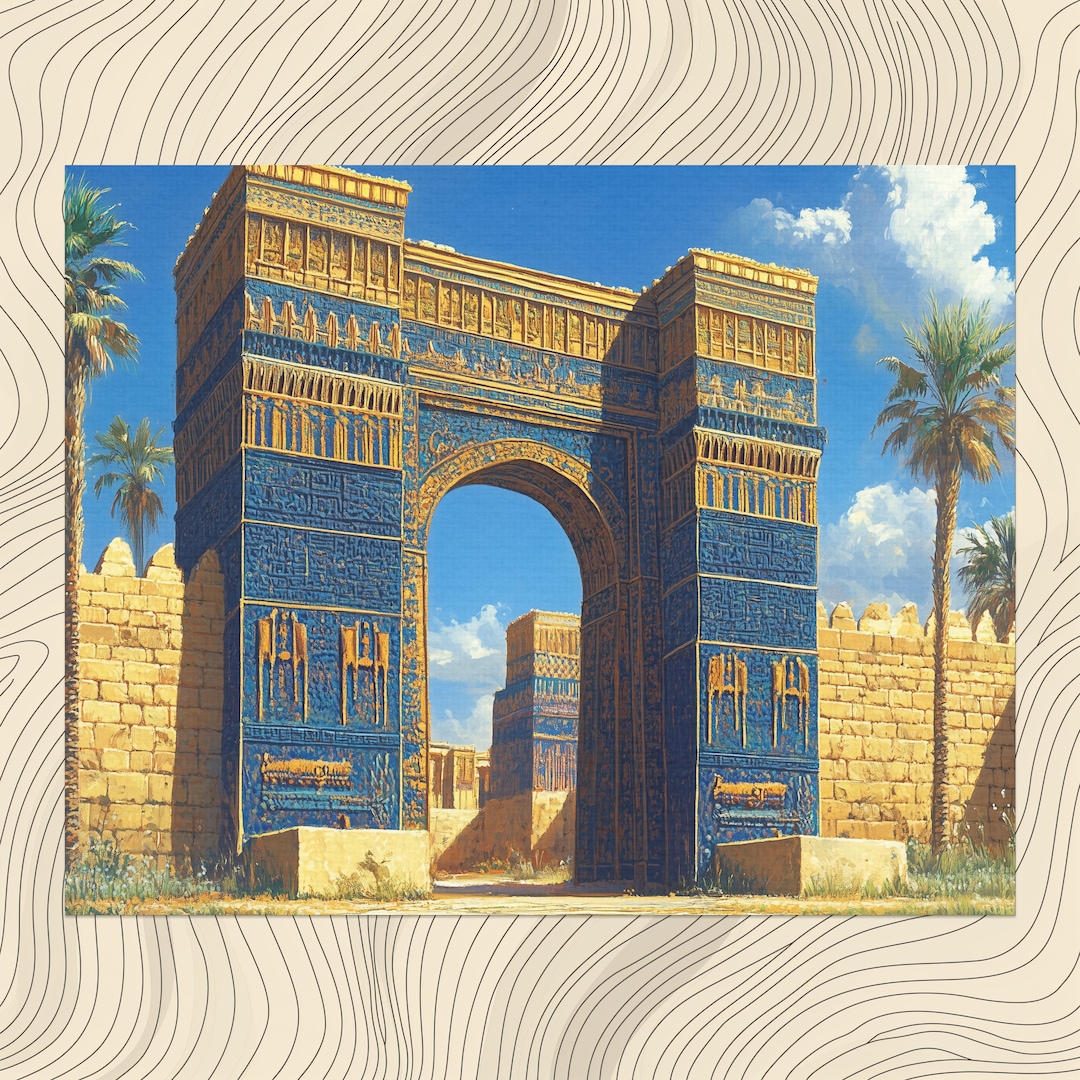 Iraq Canvas Wall Art, Stunning Babylon Ruins Artwork, Colorful ...