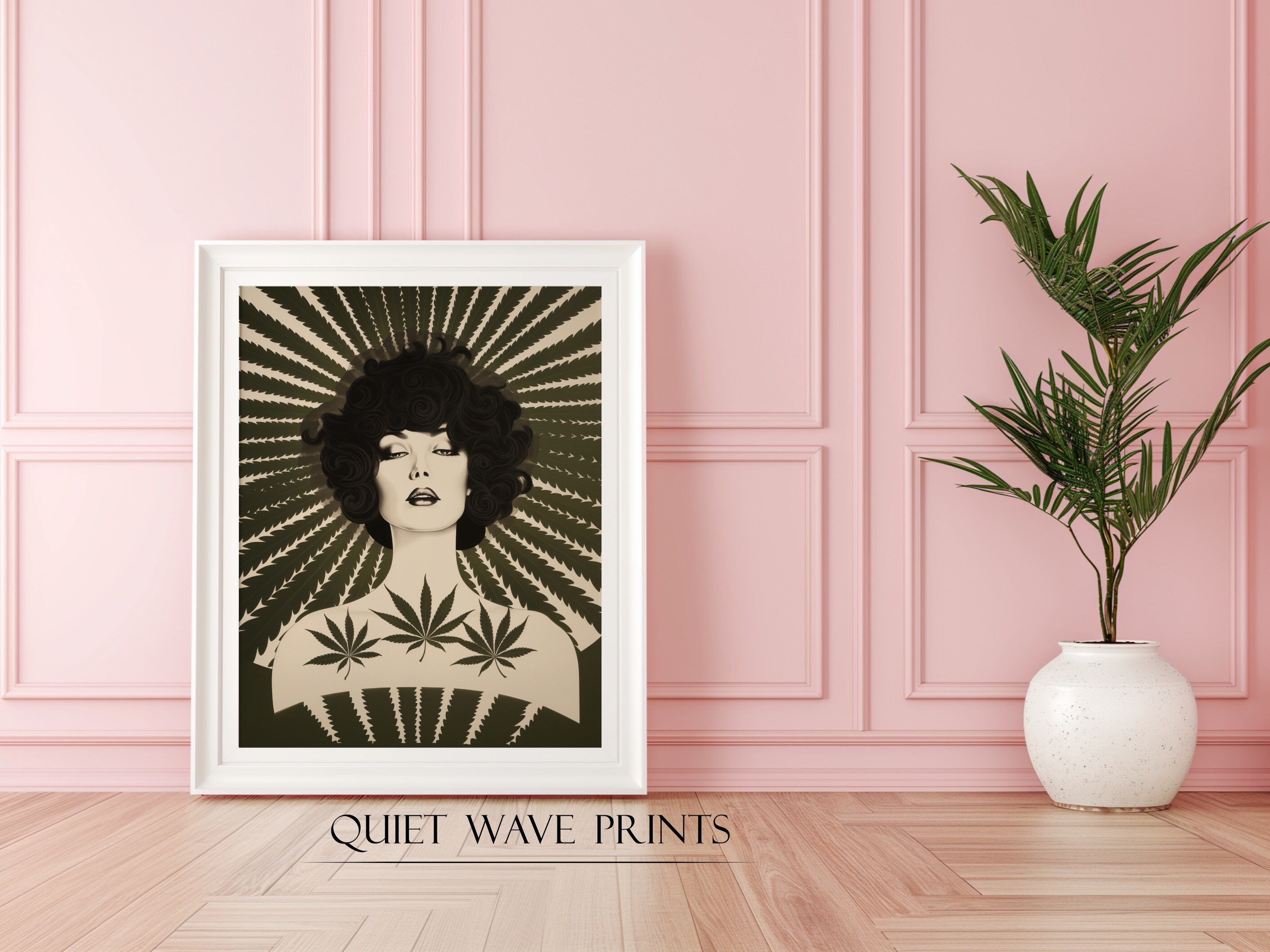 Printable Edgy Wall Art, Cannabis Weed Poster, Surreal Stoner Art ...