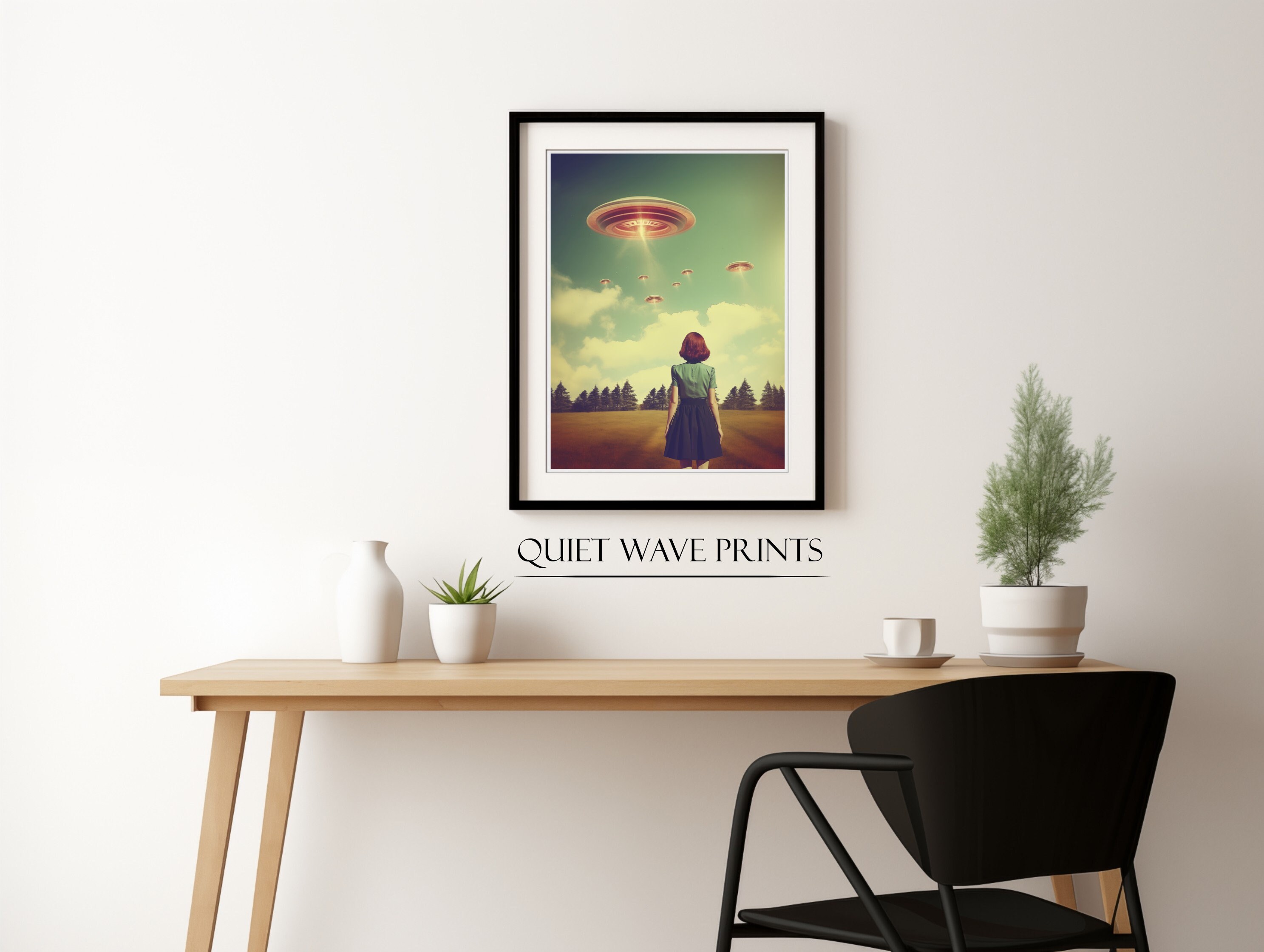 Downloadable UFO Poster, Printable Flying Saucer Art, Alien Encounter ...