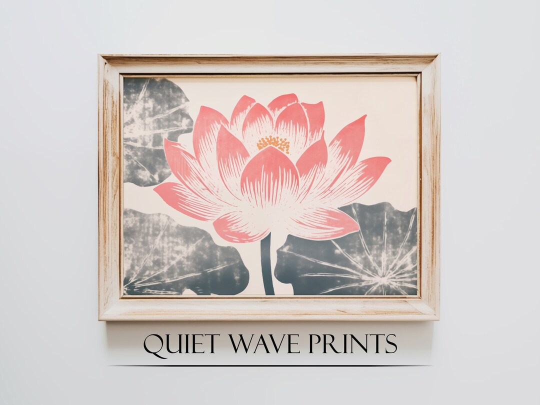 Lotus Flower Digital Print, Zen Printable Wall Art, Tropical Minimalist ...