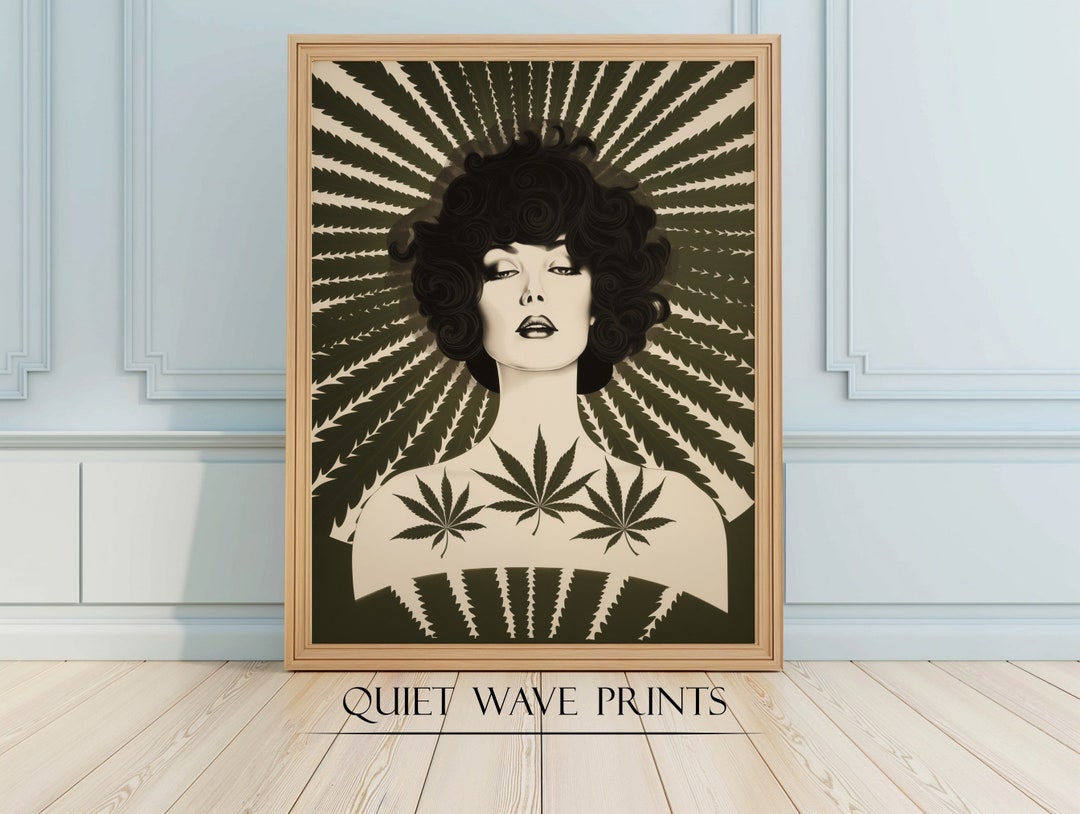 Printable Edgy Wall Art, Cannabis Weed Poster, Surreal Stoner Art ...