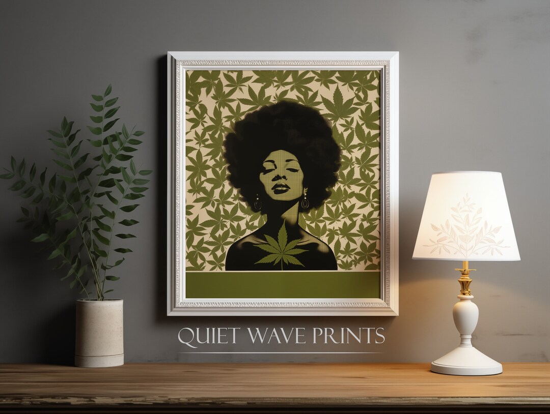 Printable Cannabis Weed Poster Art, Marijuana Leaf Digital Print ...