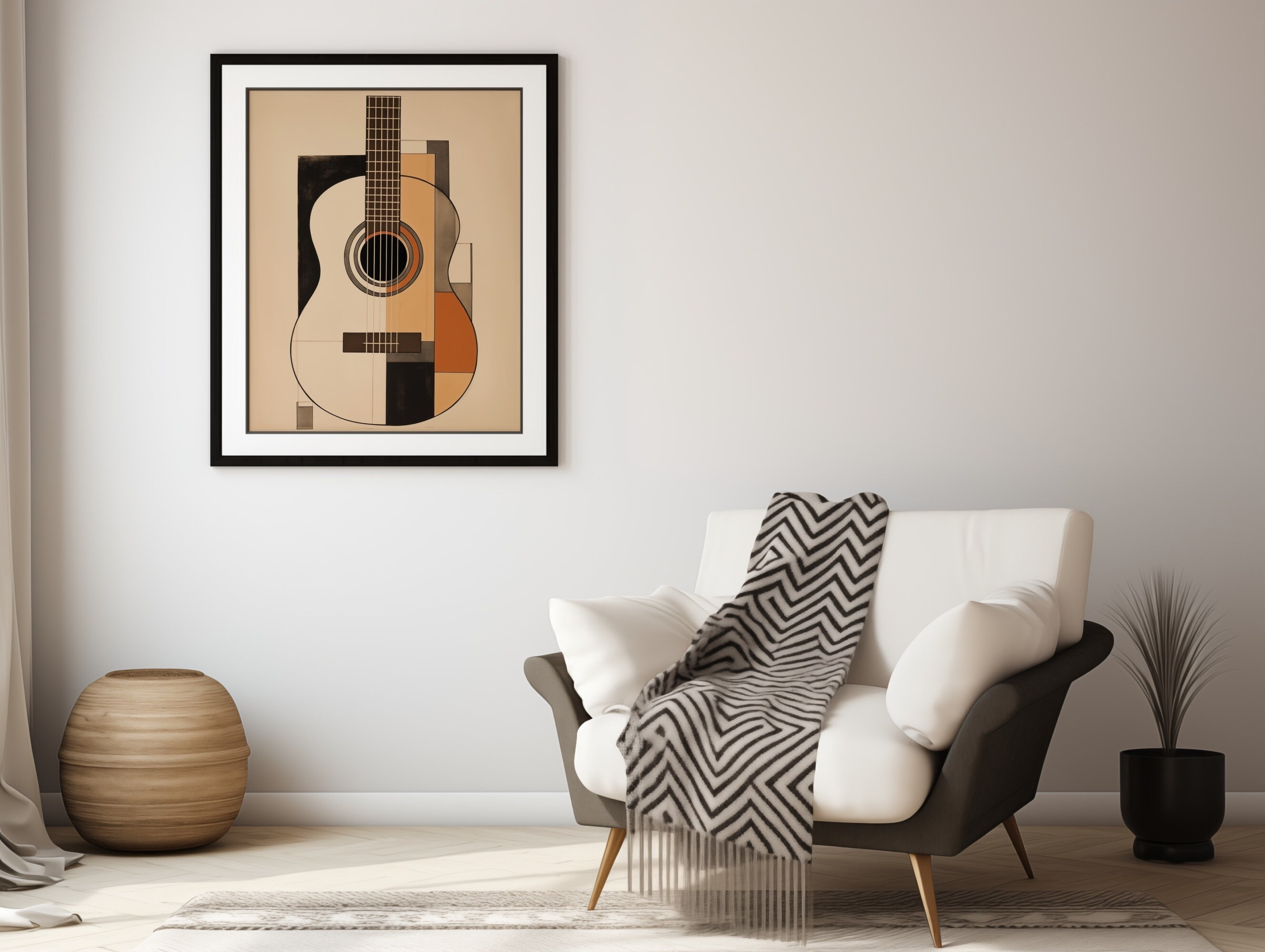 Acoustic Guitar Poster, Digital Download, Printable Art, Abstract ...