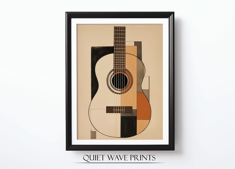 Acoustic Guitar Poster, Digital Download, Printable Art, Abstract ...