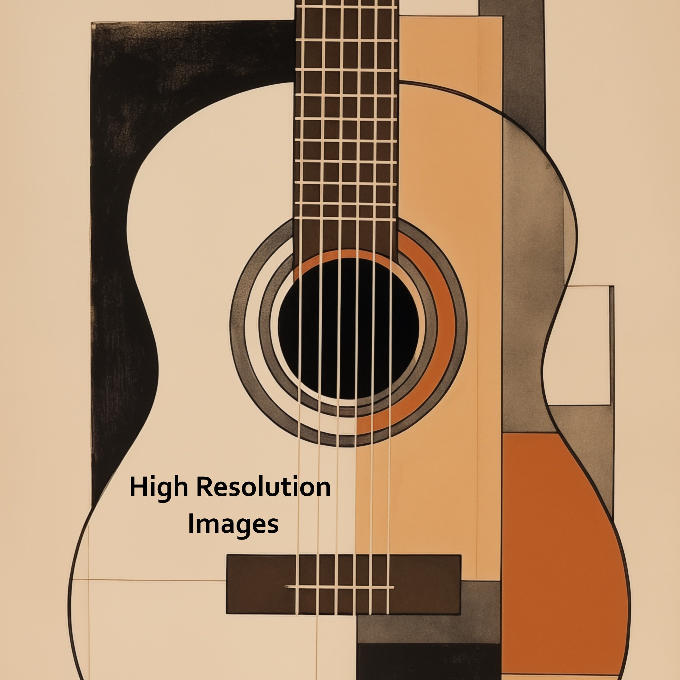 Acoustic Guitar Poster, Digital Download, Printable Art, Abstract ...