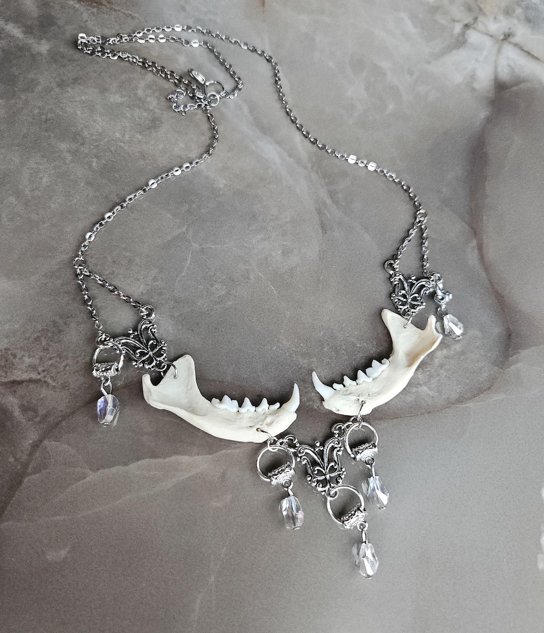 Bone Necklace, Gothic Bone Necklace, Halloween Jewelry, Vertebrae ...