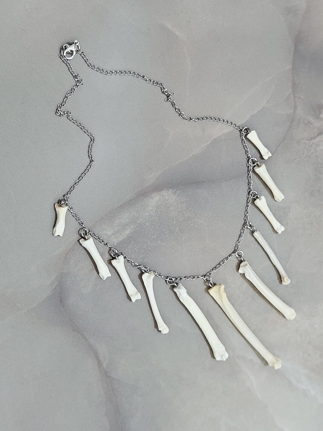 Bone Necklace, Long Bones, Bone Pendant, Gothic Bone Necklace ...