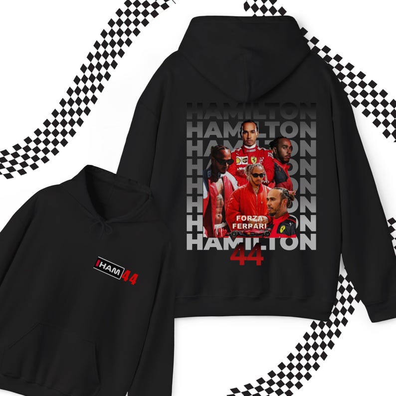 Hamilton Ferrari Hoodie, Racing Fan Hoodie, Lewis Hamilton Fan Gift ...