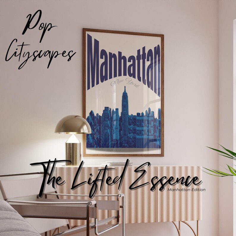 Manhattan Skyline Art Print: Vintage NYC Decor (digital Download) - Etsy