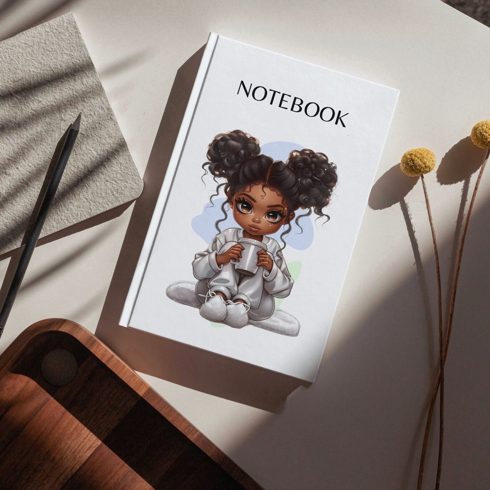 Black Chibi Girls With Coffee Clipart Bundle, Cute Chibi African ...