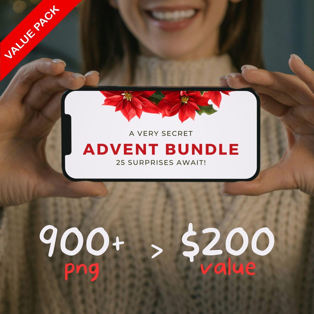 25 Secret Surprises Advent Clipart Bundle, Digital Notebook Winter ...
