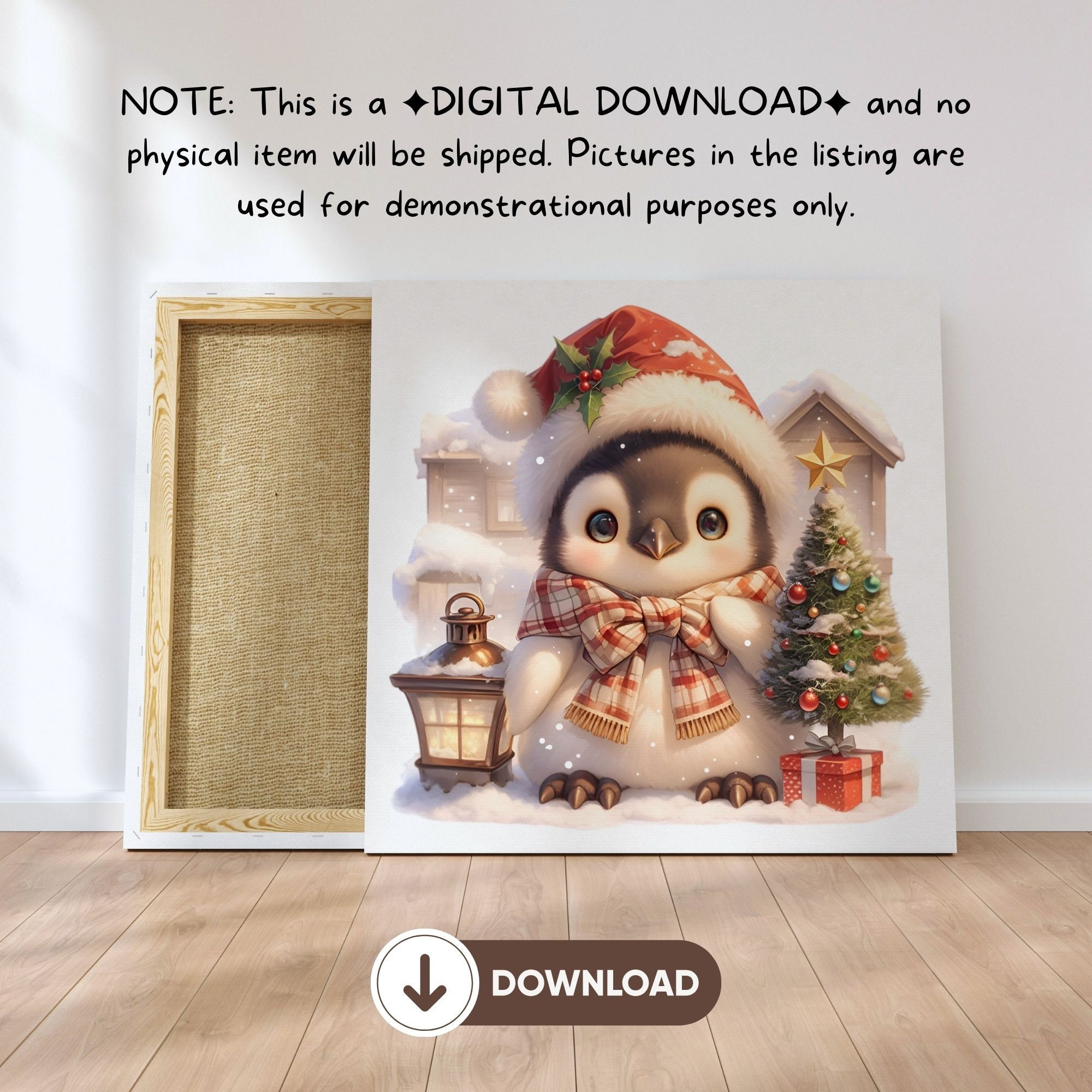 Cute Christmas Penguins Clipart Bundle, Winter Season Holiday Penguin ...