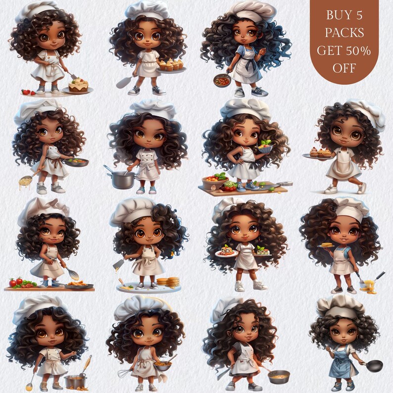 Cute Chibi Woman Chef Clipart, Female Chef Clipart, Chibi Girl Clipart ...