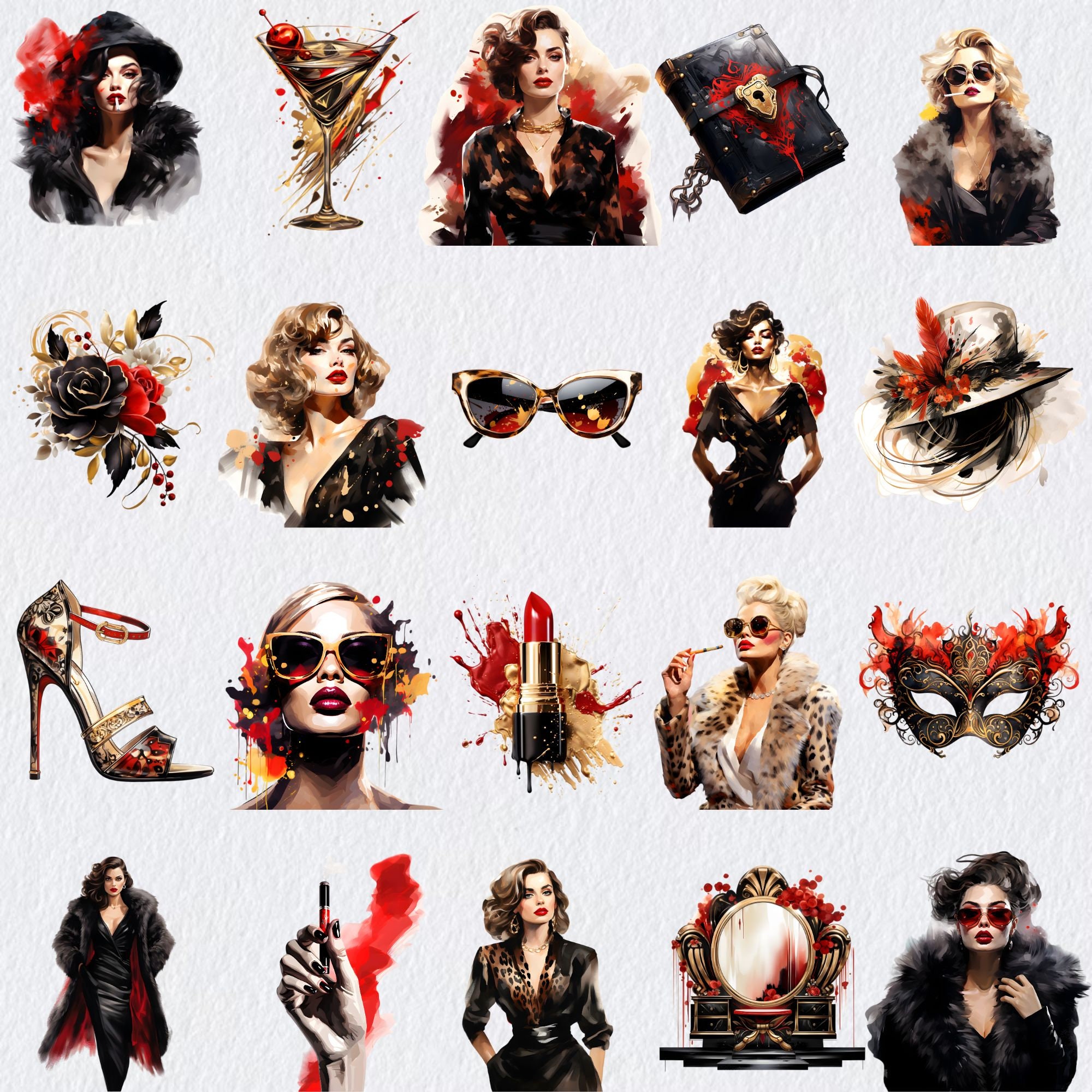Mob Wife Aesthetic Clipart, Mob Wife Era Clipart, Rich Woman in Fur ...