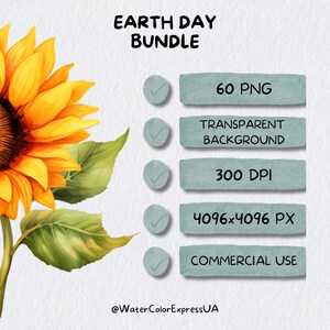 Watercolor Earth Day Clipart, Environment Clipart, Eco Friendly Clipart ...