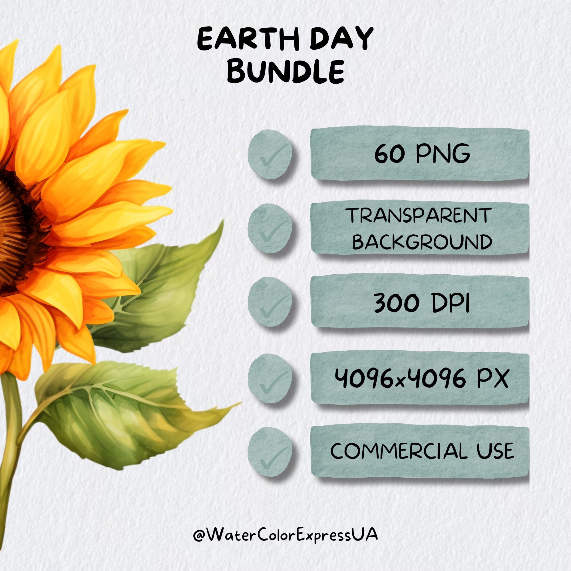 Watercolor Earth Day Clipart, Environment Clipart, Eco Friendly Clipart ...