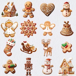 Christmas Gingerbread Clipart Bundle, Gingerbread House Cookies Clip ...