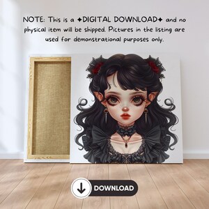 Vampire Chibi Girl Clipart Bundle, Cute Chibi Vampire Clipart, Dark ...