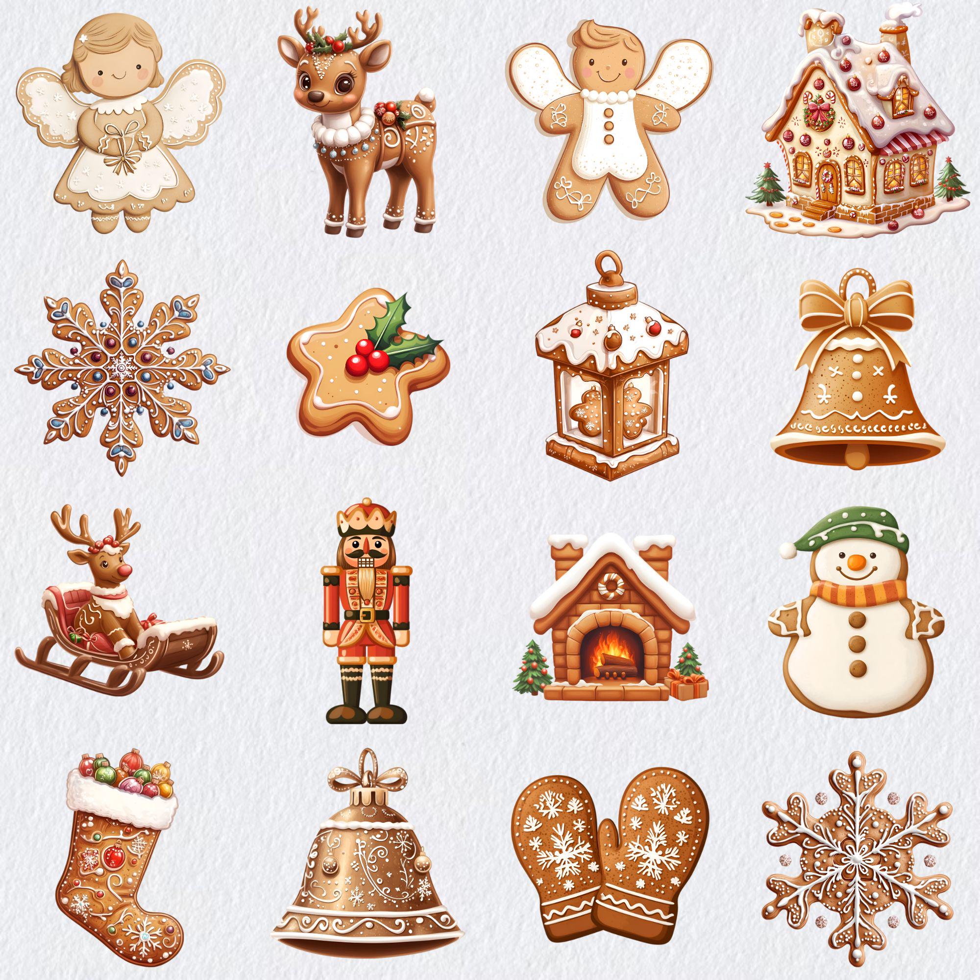 Christmas Gingerbread Clipart Bundle, Gingerbread House Cookies Clip ...