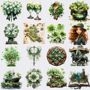 St Patricks Day Clipart Bundle, Leprechaun Shamrock Pot of Gold Clip ...